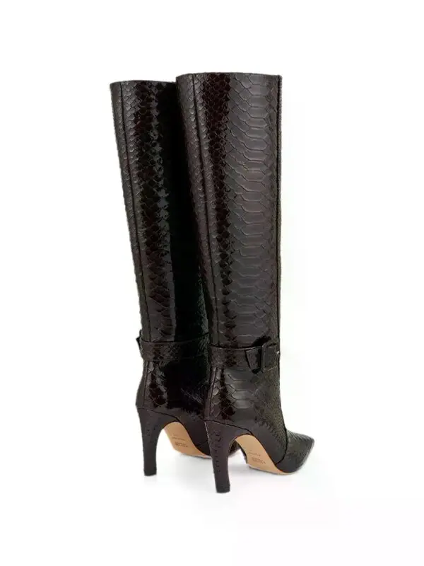 MALONE SOULIERS Raven Snake-effect Leather Boots