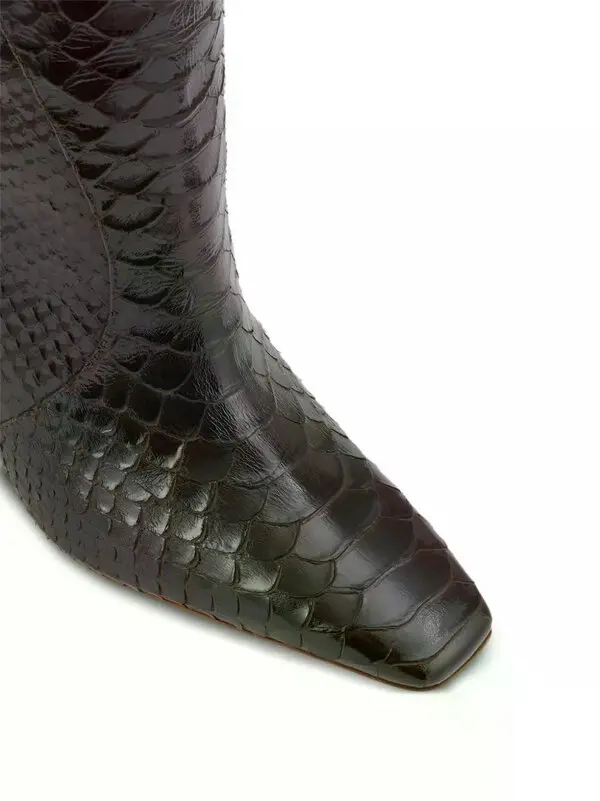MALONE SOULIERS Raven Snake-effect Leather Boots