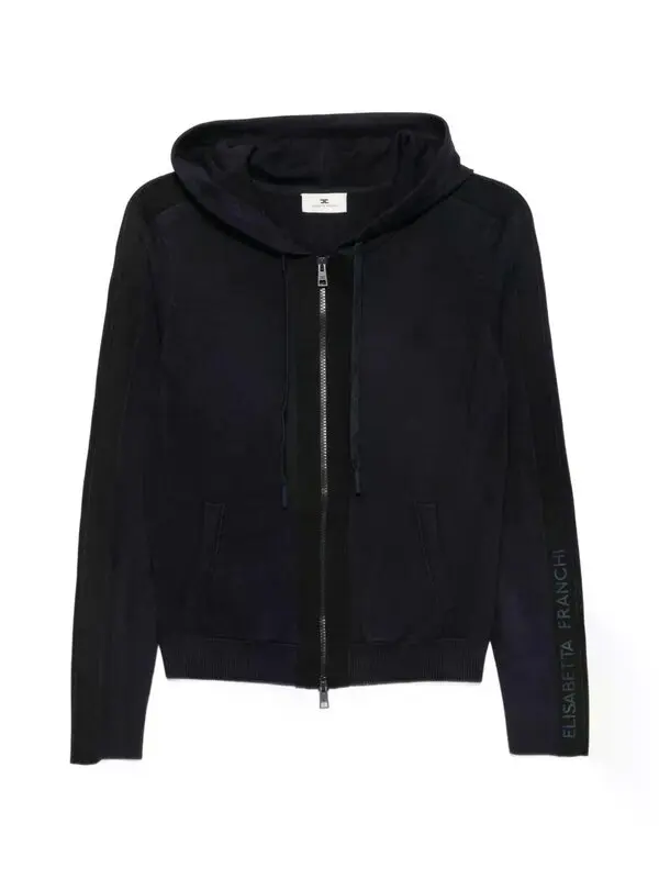 Elisabetta Franchi Zip-up Drawstring Hoodie - Blue