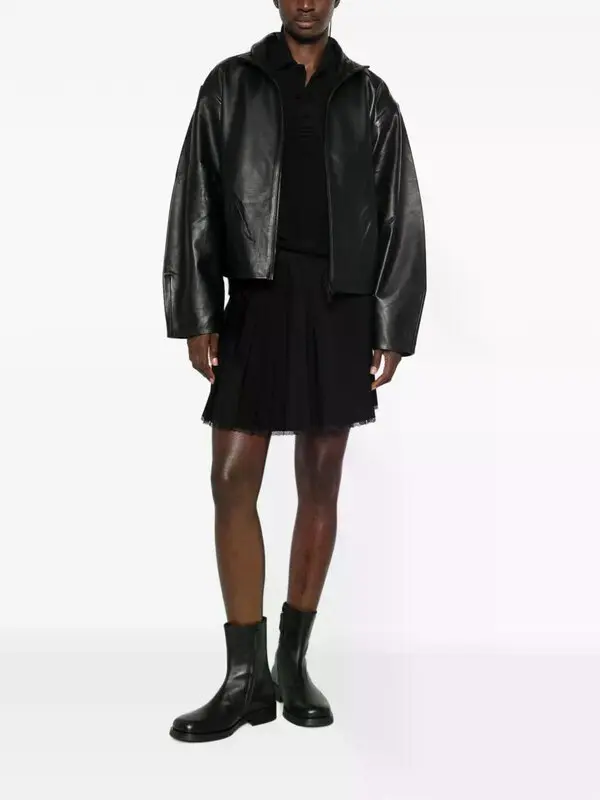 TWINSET Pleated Mini Skirt With Lace Trim