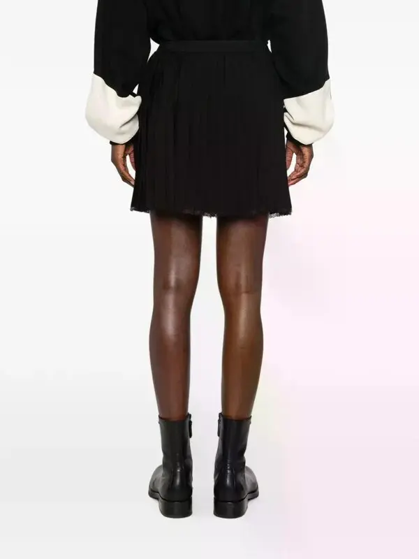 TWINSET Pleated Mini Skirt With Lace Trim
