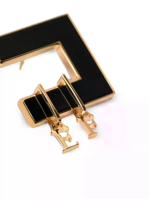 Elisabetta Franchi Logo-pendant Geometric Earrings