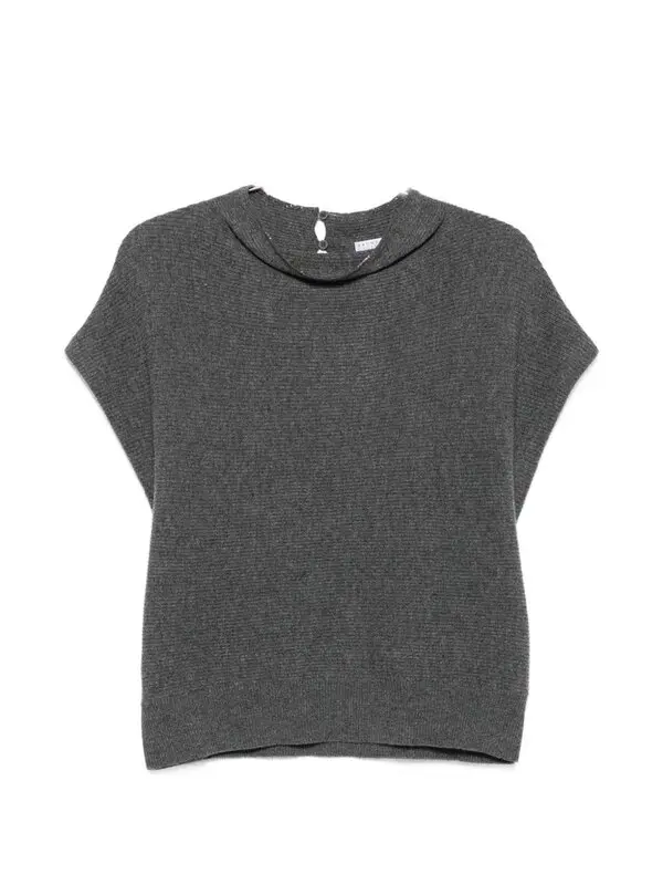 Brunello Cucinelli Ribbed-knit Sleeveless Sweater - Grey