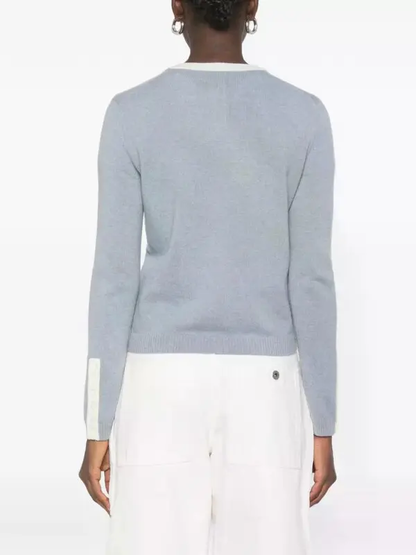 Eric Bompard Contrasting Trim Button-sleeve Cardigan