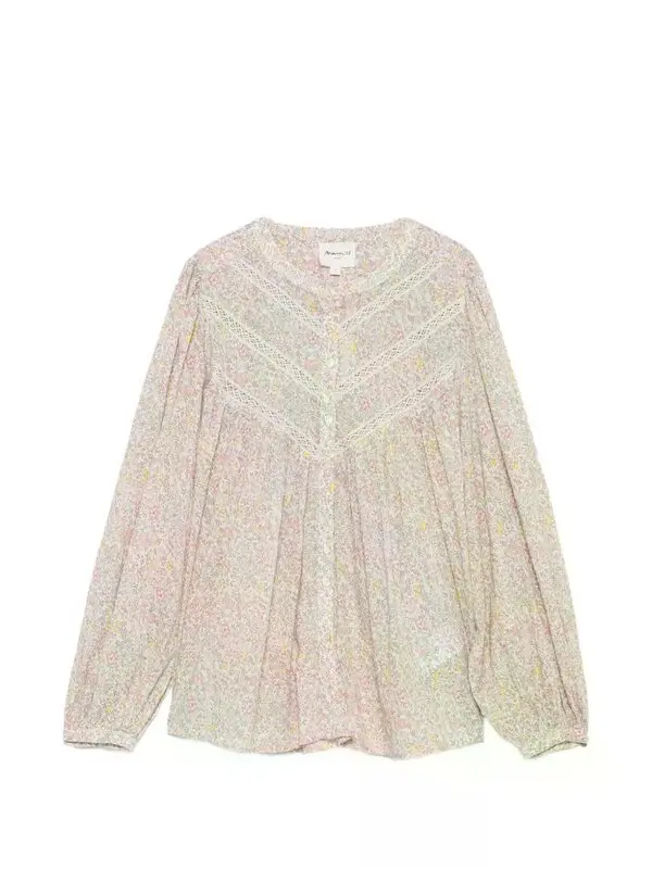 MAISON123 Devon Floral-print Lace-trim Blouse