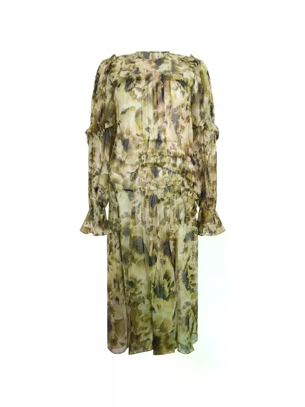 Alberta Ferretti Ruffled Maxi Dress - Green