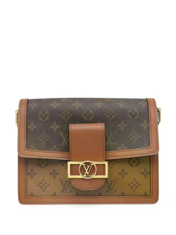 LOUIS VUITTON Monogram Reverse Dauphine Mm Satchel - Brown