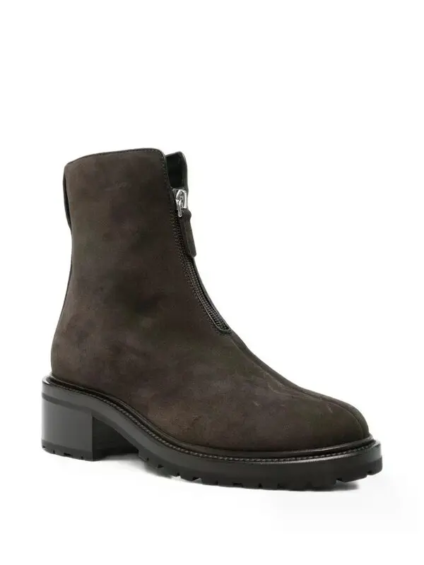 THE ROW Leather Ankle Boots - Brown