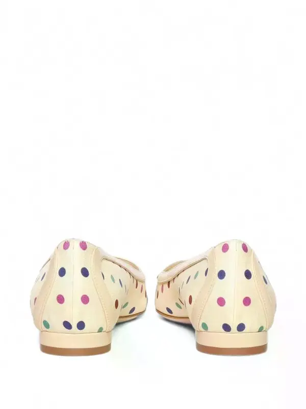 Manolo Blahnik Polka-dot Pointed-toe Ballet Flats