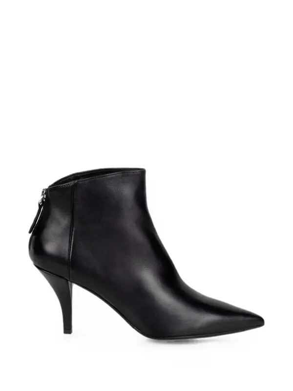 CHANTAL Pointed-toe Rear-zip Ankle Boots - Black