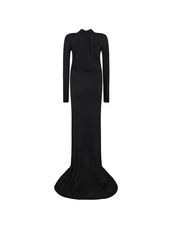 Alberta Ferretti Long Sleeve Cut-out Gown