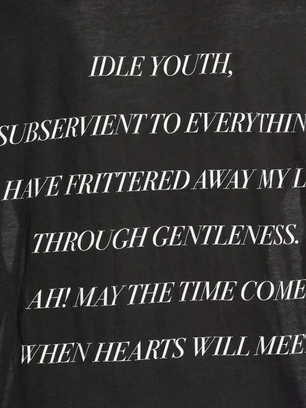 Balenciaga Flower-print Distressed T-shirt - Black
