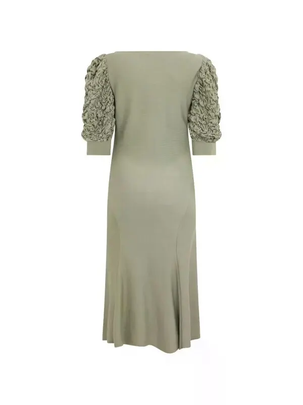 Alberta Ferretti Puff-sleeve Midi Dress