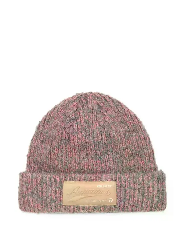 AAPE BY *A BATHING APE Logo Patch Ribbed Cuff Beanie Hat