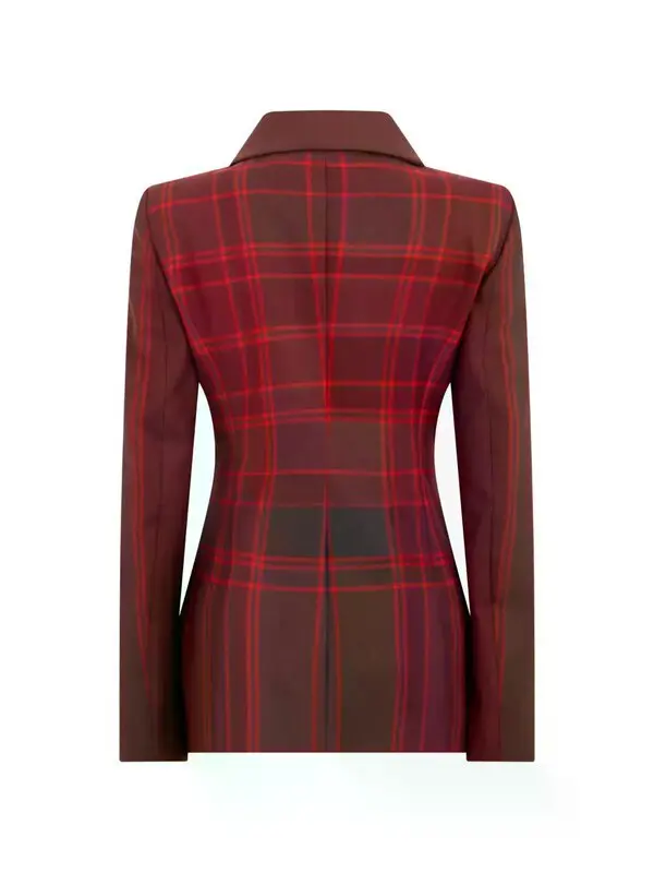 Alberta Ferretti Checked Virgin Wool Blazer