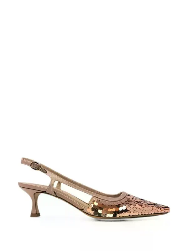 Roberto Festa Sequin-embellished Slingback Pumps - Gold