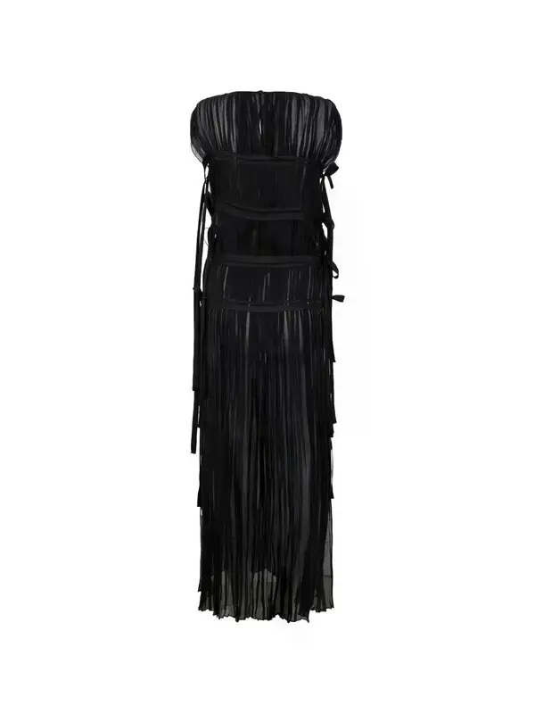 Alberta Ferretti Silk Bow Detail Maxi Dress