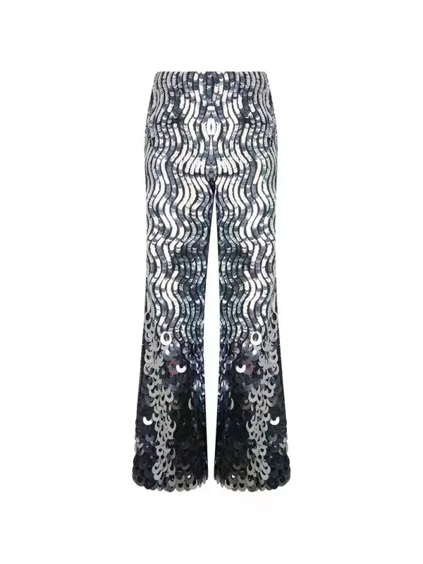 Alberta Ferretti Sequin-embellished Wide Leg Trousers