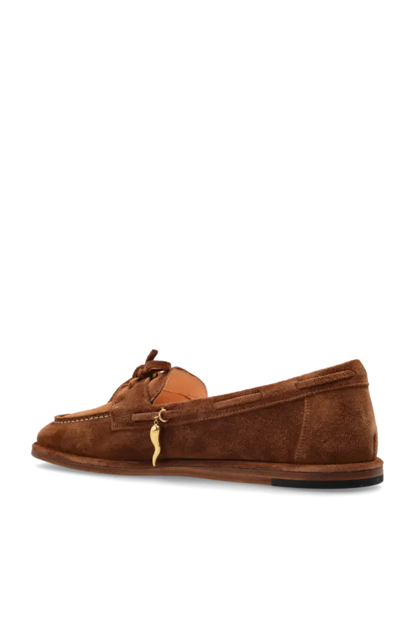 Agl Suede Loafers With Pearl And Star Charm