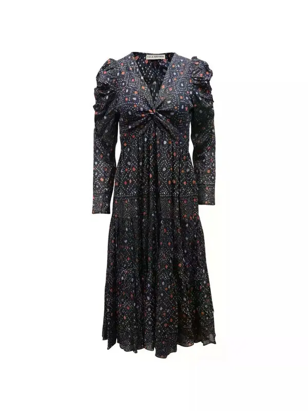Ulla Johnson Miya" Twist-front Dress With Leg Of Mutton Sleeves