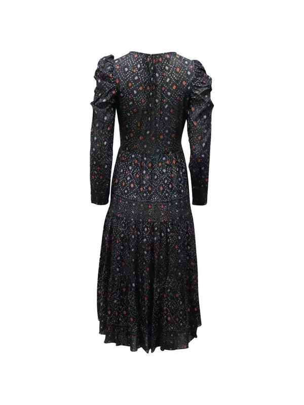 Ulla Johnson Miya" Twist-front Dress With Leg Of Mutton Sleeves