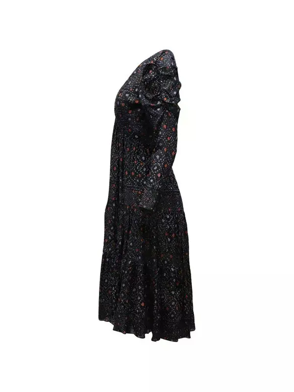Ulla Johnson Miya" Twist-front Dress With Leg Of Mutton Sleeves