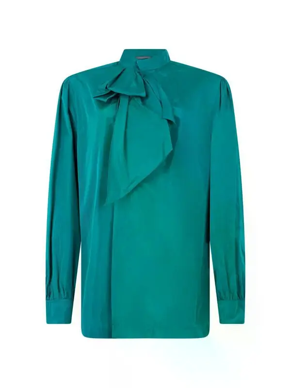 Alberta Ferretti Draped Long-sleeve Blouse