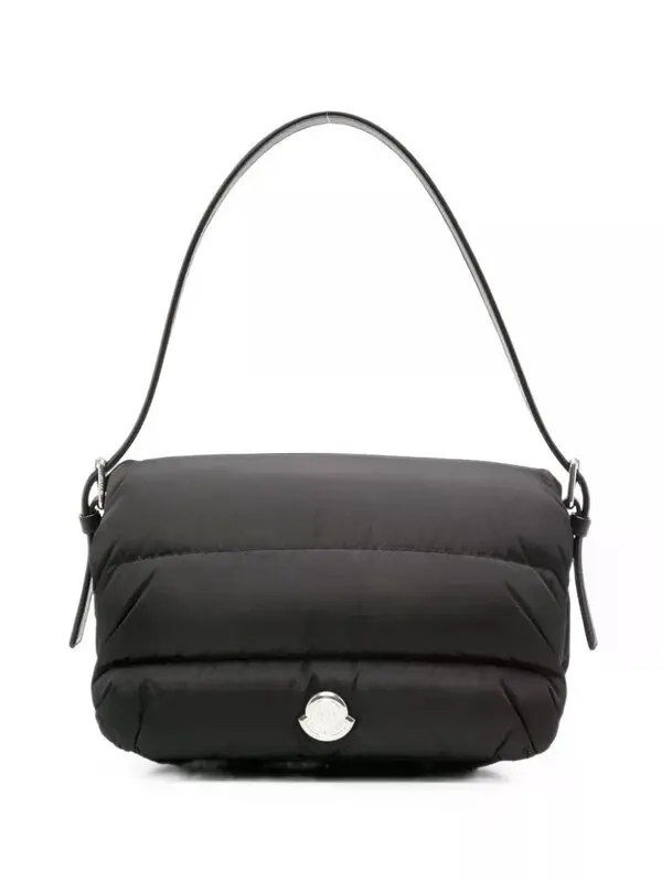 Moncler Quilted Logo-plaque Shoulder Bag - Black