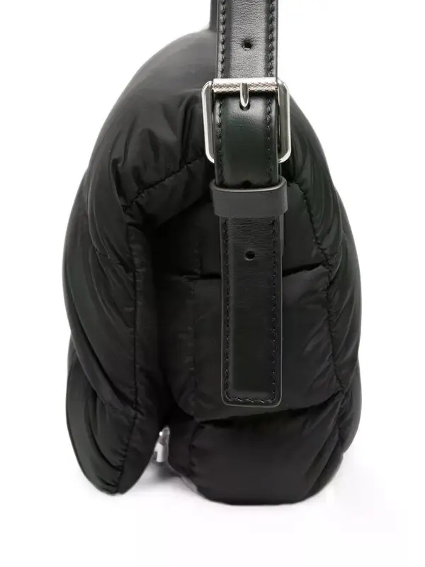 Moncler Quilted Logo-plaque Shoulder Bag - Black