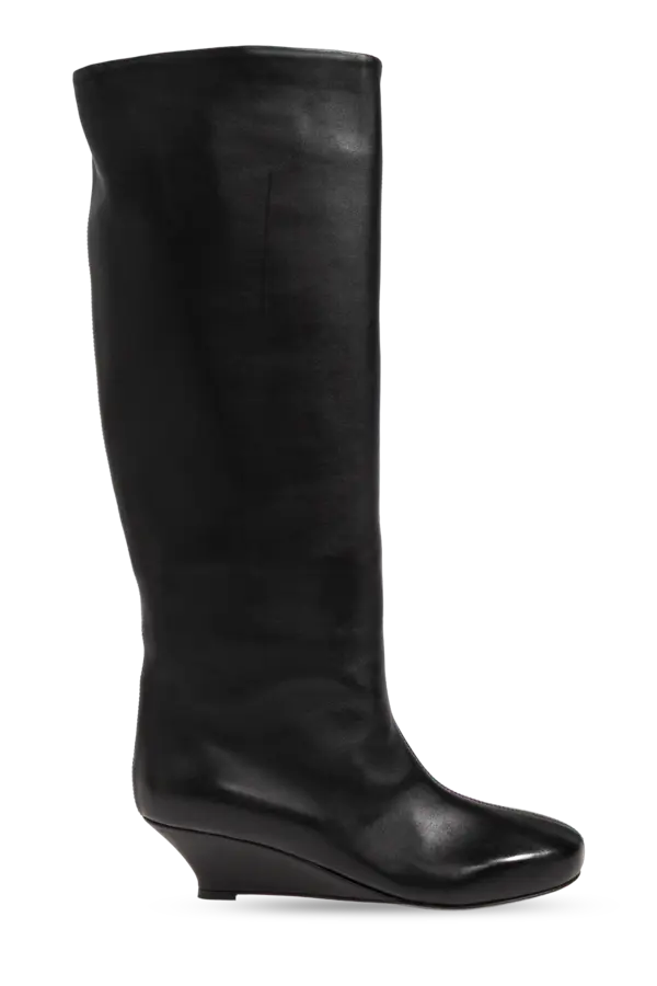 Agl Leather Wedge Knee-high Boots