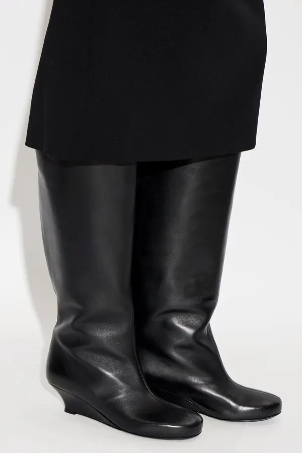 Agl Leather Wedge Knee-high Boots