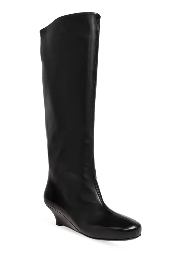 Agl Leather Wedge Knee-high Boots