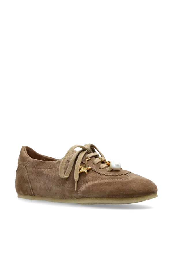 Agl Suede "hoola" Sneakers With Decorative Laces