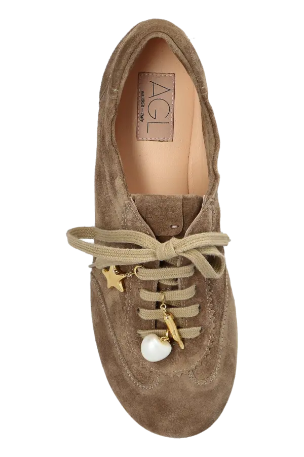 Agl Suede "hoola" Sneakers With Decorative Laces
