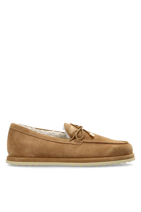 TOD'S Suede Loafers With Bow Detailing - Brown
