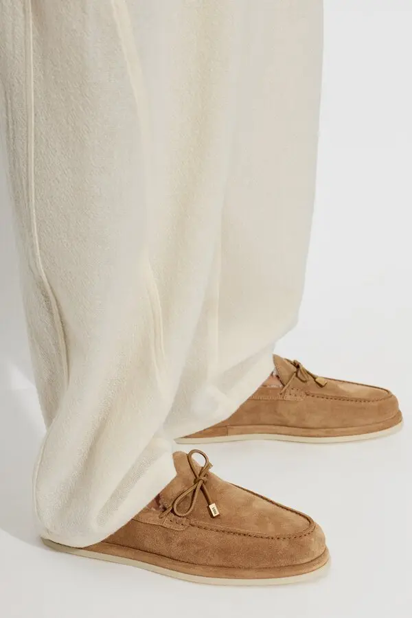 TOD'S Suede Loafers With Bow Detailing