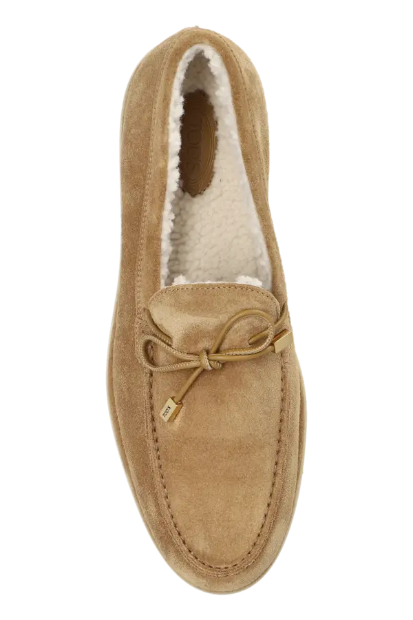 TOD'S Suede Loafers With Bow Detailing