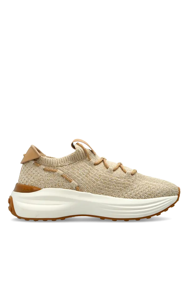 TOD'S Logo Knit Sneakers - Beige