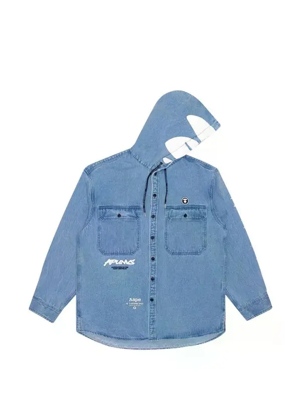 AAPE BY *A BATHING APE Moonface Hooded Denim Shirt