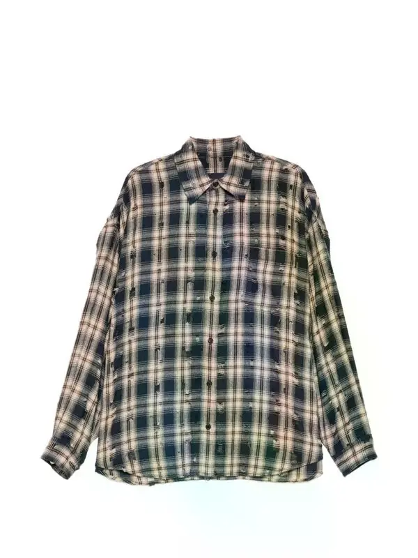 JUUN.J Distressed Check-pattern Shirt