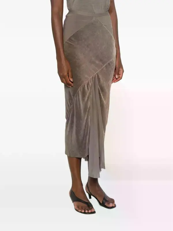 Rick Owens Panelled Midi Skirt - Grey