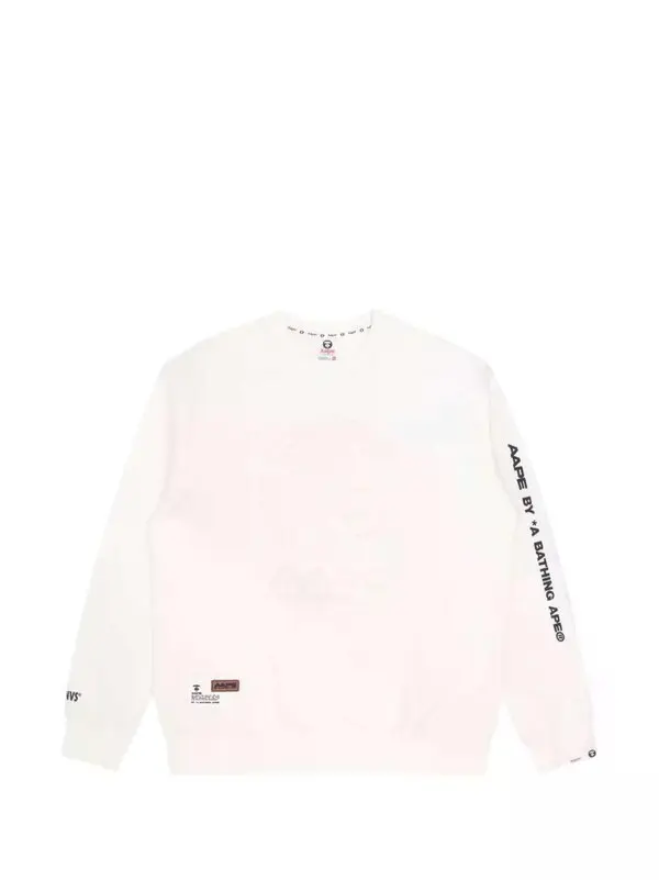 AAPE BY *A BATHING APE Moonface-embossed Sweatshirt - White