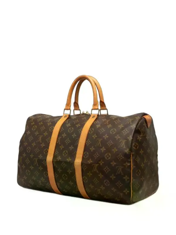 LOUIS VUITTON Monogram Keepall 45 Travel Bag - Brown