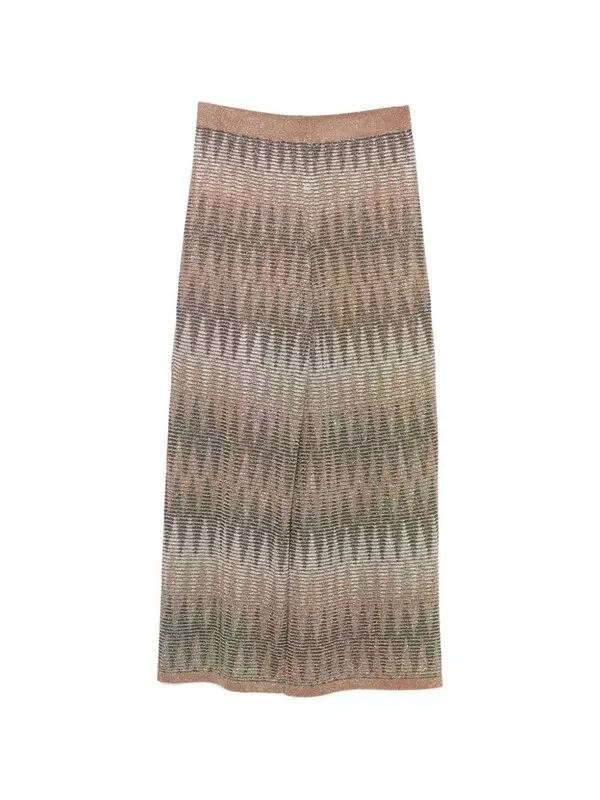 D.exterior Geometric-pattern Metallic-effect Trousers