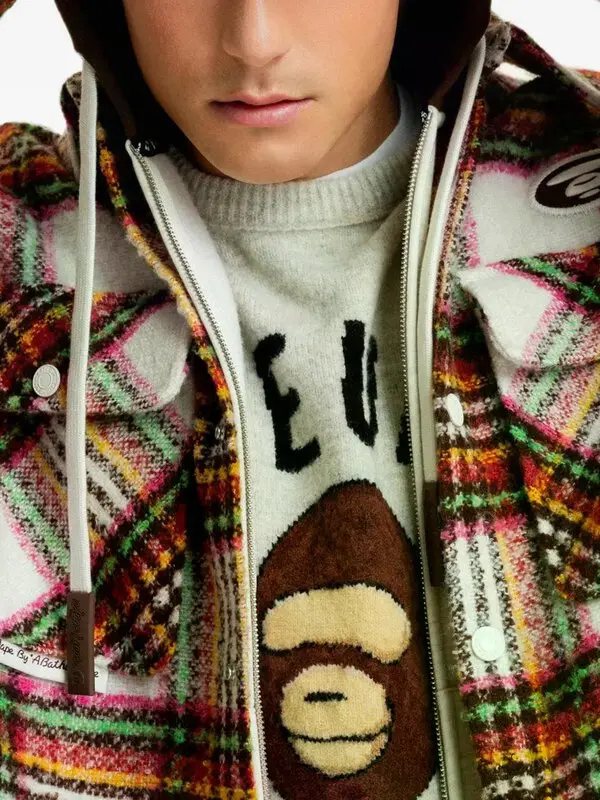 AAPE BY *A BATHING APE Moonface Check Hooded Jacket