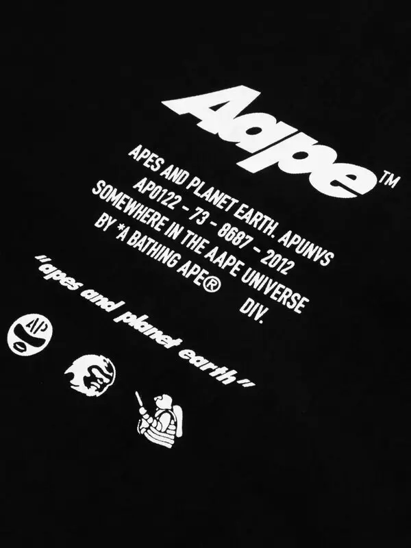 AAPE BY *A BATHING APE Moonface Logo-patch Shirt - Black