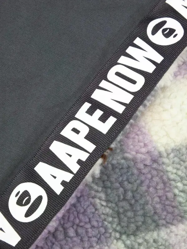 AAPE BY *A BATHING APE Moonface Plaid Fleece Hoodie - Purple