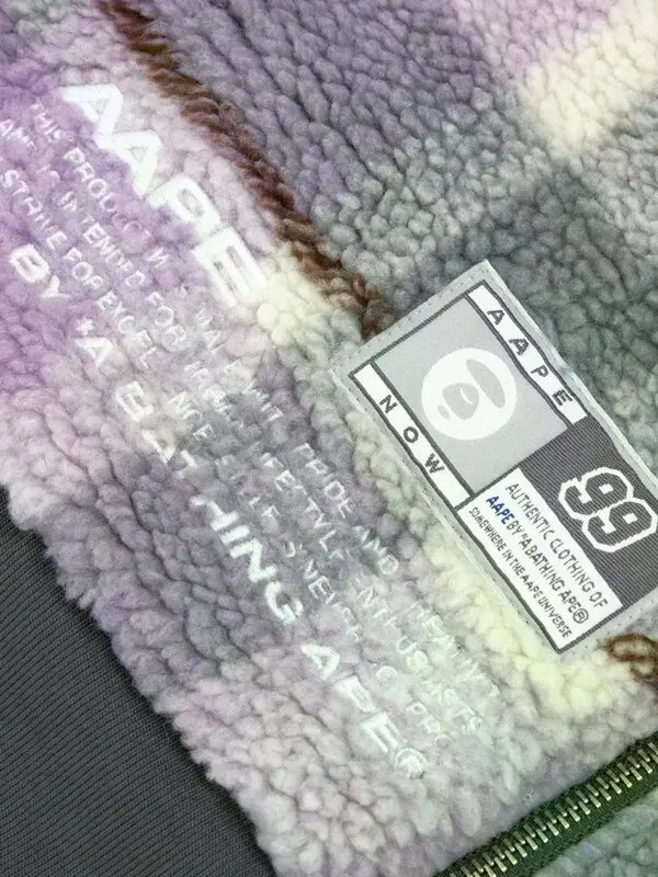 AAPE BY *A BATHING APE Moonface Plaid Fleece Hoodie - Purple