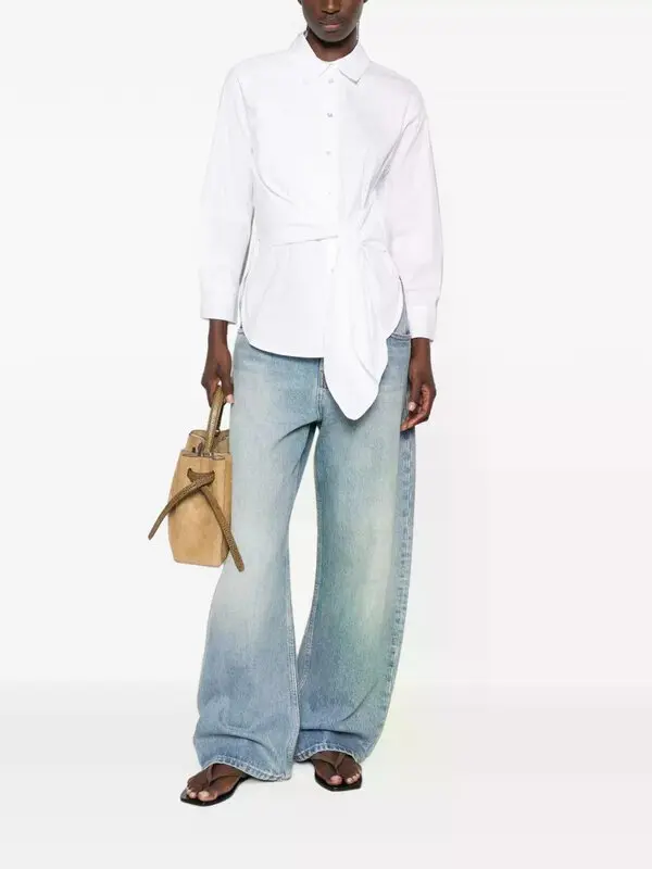 I BLUES Tie-waist Button-down Shirt