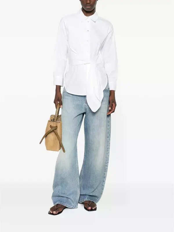 I BLUES Tie-waist Button-down Shirt